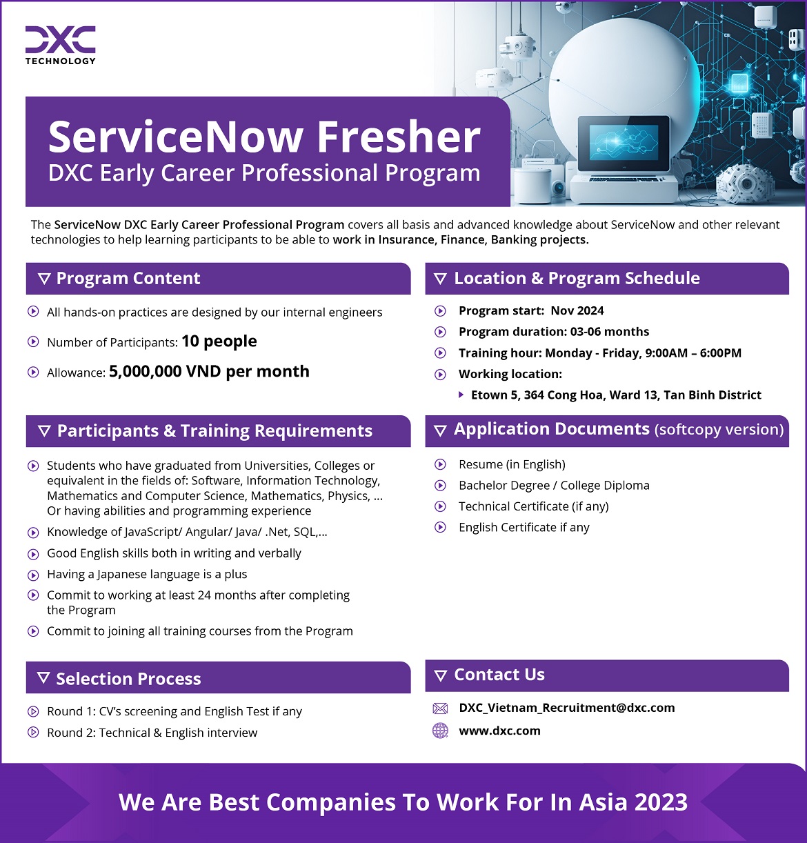 Cty DXC Technology tuyển FRESHER/ INTERN | Khoa Công nghệ thông tin